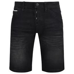 Jeansshorts INDICODE "Shorts IDAlessio", Herren, Gr. XL, N-Gr, schwarz, Web, Obermaterial: 98% Baumwolle CO. 2% Elasthan EL., unifarben, regular fit kurz, Jeans Jeansshorts