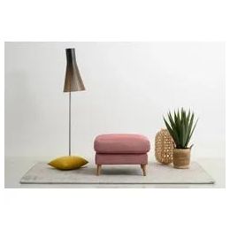 Polsterhocker Home Affaire "MARSEILLE", rosa (blush), B:70cm H:47cm T:70cm, 100% Polyester, Hocker, Polsterhocker, Massivholzbeine Eiche, Landhausstil, Wellenunterfederung