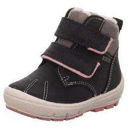 Klettstiefel Superfit "GROOVY 2.0, WMS: mittel", M&auml;dchen, Gr. 24, rosa (dunkelgrau, rosa), Textil, Veloursleder, Schuhe Klettstiefel, Snowboots mit Schurwolle, Gr&ouml;&szlig;enschablone zum Download
