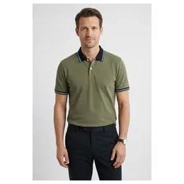 Poloshirt OLYMP "Casual", Herren, Gr. M, gr&uuml;n (oliv), Piqu&eacute;, Obermaterial: 100% Baumwolle, Shirts, farbliche Kontrast-Details
