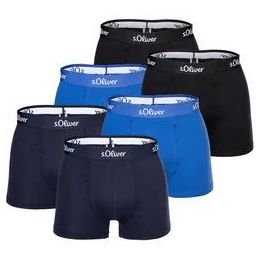 Boxershorts s.Oliver "Boxershort 6er Pack", Herren, Gr. L, blau, Obermaterial: 92% Baumwolle CO. 8% Elasthan EL., Unterhosen
