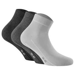 Sneakersocken Rohner Socks "Socken Sneaker Plus 3er Pack 3er Pack", Damen, Gr. 43-46, grau, Obermaterial: 75% Baumwolle CO. 23% Polyamid PA. 2% Elasthan EL., Socken Sneakersocken