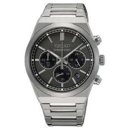 Chronograph Seiko, silber (silberfarben, grau), Armbanduhren, Damen, Chronograph, Quarzuhr, Armbanduhr, Herrenuhr, Damenuhr, Stoppfunktion, Datum