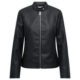 Lederimitatjacke Only "ONLSABINE FAUX LEATHER JACKET OTW", Damen, Gr. XS, schwarz, Web, Obermaterial: 100% Polyester, unifarben, Jacken