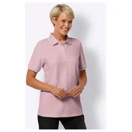Poloshirt Classic Basics "Poloshirt", Damen, Gr. 54, rosa (ros&eacute;), 95% Baumwolle, 5% Elasthan, gemustert, gestreift, Shirts