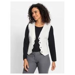 Jeansweste Inspirationen, Damen, Gr. 38, beige (ecru), 97% Baumwolle, 3% Elasthan, unifarben, Westen