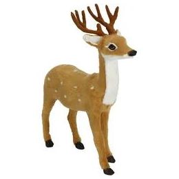 Dekofigur I.GE.A. "Tierfigur Reh aus Kunstfell", braun, B:23cm H:26cm, Polyester, Dekofiguren, Waldtier Statue Ornament Pl&uuml;schtier Weihnachtsdeko Winterdeko Pelztier