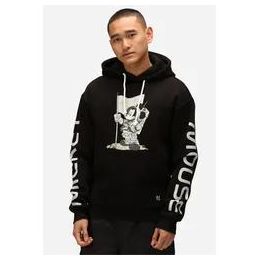 Kapuzensweatshirt Recovered "Disney Space Mickey", Herren, Gr. M, schwarz, 100% Baumwolle, bedruckt, normal, ohne Ausschnitt, Sweatshirts, im zeitlosen Design