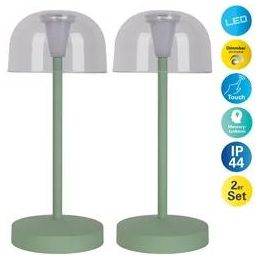 N&auml;ve N&Auml;VE LED Tischleuchte "Gomba 18,5 cm", gr&uuml;n (mint), 1, &Oslash; 8cm H: 18,5cm, 2 Stk., Leuchten, 2er Set, aufladbar, USB Kabel, Memoryfunktion, stufenlos dimmbar, LED Tischleuchte