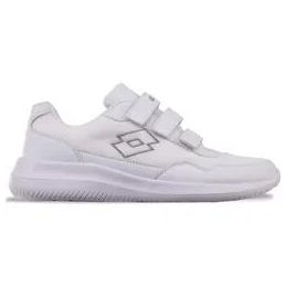 Sneaker Lotto, Herren, Gr. 48, wei&szlig; (wei&szlig;, leuchtendesgrau), Kunstfaser, Synthetik, clean, Schuhe Sneaker, - mit drei praktischen Klettverschl&uuml;ssen