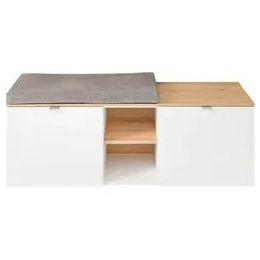 Schuhschrank Innostyle "Bari Schuhbank inkl. Sitzkissen, BxHxT 128x50x38 cm", wei&szlig;, B:128cm H:50cm T:43cm, Holzwerkstoff, MDF, Schr&auml;nke, Schuhschrank, 2 t&uuml;rig, 6 F&auml;cher, Softclose, ABS Kantenschutz