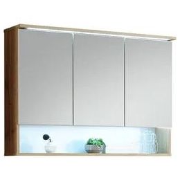 Spiegelschrank BASIC BY BALCULINA "Best Spiegelschrank, Badezimmerschrank BxHxT 100x70x23 cm", braun (wildeiche), B:100cm H:70cm T:23cm, Holzwerkstoff, Schr&auml;nke, Spiegelschrank, Breite 100 cm, LED-Beleuchtung, Softclose