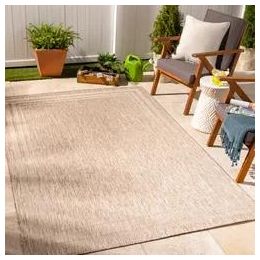 Teppich LIVABLISS "LENON", beige, B:200cm H:4mm L:275cm, Kunstfaser, Teppiche, Teppich, Teppich In- /Outdoor Boho Jute-Optik, Balkon, Terrasse, Garten, Beige
