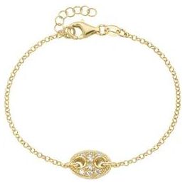 Armband Smart Jewel "Mittelteil mit Zirkonia, Silber 925", gold, Armb&auml;nder, Damen, 19cm, Silber 925 (Sterlingsilber), Armband