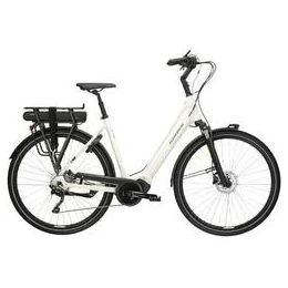 E-Bike KROSS "E-Citybike Sentio Hybrid 3.0 28 Zoll beige - Shimano Mittelmotor" Gr. 56, wei&szlig; (beige, schwarz), Elektrofahrr&auml;der, 56cm, 28 Zoll (71,12cm), SHIMANO 36 V/250 W, Mittelmotor DU-E500
