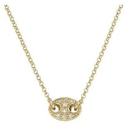 Collier Smart Jewel "Mittelteil mit Zirkonia, Silber 925", gold, Halsketten, Damen, 43cm, Silber 925 (Sterlingsilber), Collier