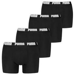 Boxershorts Puma "Puma MEN EVERYDAY BOXER 4P ECOM", Herren, Gr. S, schwarz (schwarz, grau melange), Jersey, Obermaterial: 95% Baumwolle, 5% Elasthan, eng, Unterhosen, mit breitem Logo-Webbund