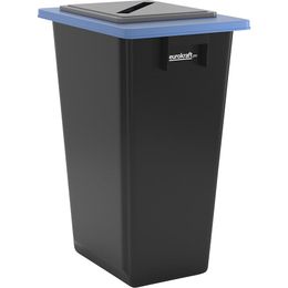eurokraft pro Wertstoffsammler, 1-fach-Sammler, 60 l, Rahmen blau, Deckel mit Schlitz