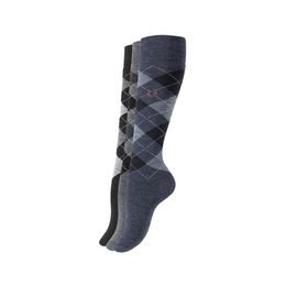 Vincent Creation Knee High Socks 'Karo Classic' female Blue, Grey, Black size One Size