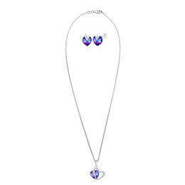 Elli Schmuckset Damen Gr&ouml;&szlig;e One Size violettblau / silber