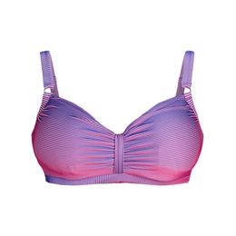 ZIZZI Bikinitop 'Svary' Damen Gr&ouml;&szlig;e 120 lila / pink / wei&szlig;
