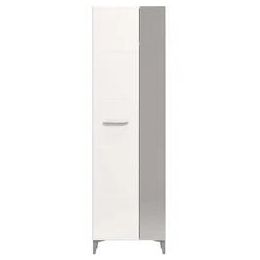 Garderobenschrank Inosign "Belfort, Kleiderschrank, Stauraumschrank, Flurschrank, H&ouml;he 195 cm", wei&szlig; (opaque wei&szlig;), B:58cm H:195cm T:35cm, Holzwerkstoff, MDF, Schr&auml;nke, Garderobenschrank, in Opaque Wei&szlig; mit MDF-beschichtet Fronten, mit Spiegel