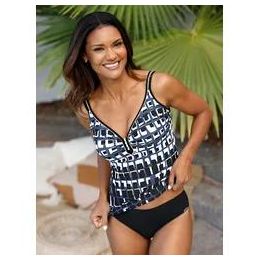 B&uuml;gel-Tankini Sunflair, Damen, Gr. 40, Cup C, schwarz-wei&szlig; (schwarz, wei&szlig;, bedruckt), Elasthan, Polyamid, Bikini-Sets