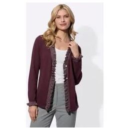 Strickjacke Classic Basics, Damen, Gr. 50, rot (burgund), 95% Polyacryl, 5% metallisierte Fasern, unifarben, Strickjacken Strickjacke
