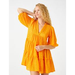 KOTON Kleid Damen Gr&ouml;&szlig;e 34 orange Winterkleid