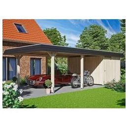 Skan Holz Einzelcarport SKANHOLZ "Wendland", beige (natur), B/H/T: 210cm x, Carports