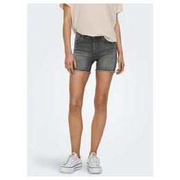Shorts Only "ONLBLUSH MID SK DNM SHORTS NOOS", Damen, Gr. XL (42), N-Gr, blau (medium grau denim), Denim/Jeans, Obermaterial: 92% Baumwolle, 6% Elastomultiester, 2% Elasthan, unifarben, regular fit kurz, Hosen Shorts, Baumwollmischung, regular fit