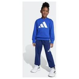 Trainingsanzug Adidas SPORTSWEAR "LK BL FL JOG", Jungen, Gr. 122, blau (royal blau, wei&szlig;), Obermaterial: 70% Baumwolle, 30% Polyester, Sportanz&uuml;ge Trainingsanzug