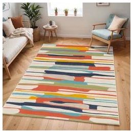 Teppich LIVABLISS "HOUSTON", bunt (mehrfarbig), B:200cm H:11mm L:275cm, Kunstfaser, Teppiche, Teppich, Skandi Design, Modern Boho Kurzflor Wohnzimmerteppich, Schlafzimmer