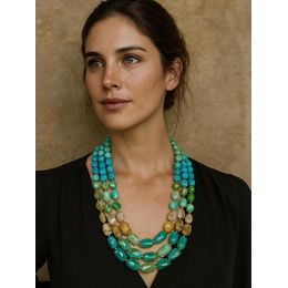 Collezione Alessandro Necklace 'Marble' female Blue size Onesize