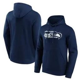 Kapuzenpullover Fanatics "Fanatics Hoodie Seattle Seahawks Splatter Crest Graphic", Damen, Gr. L, blau, 80% Baumwolle, 20% Polyester, Pullover Kapuzenpullover