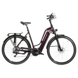 E-Bike KROSS "Trans Hybrid Prestige 630 28 Zoll lila - Shimano Mittelmotor" Gr. 56, lila (lila, schwarz), Elektrofahrr&auml;der, Damen, 56cm, 28 Zoll (71,12cm), SHIMANO 36 V/250 W DU-E6110, Mittelmotor