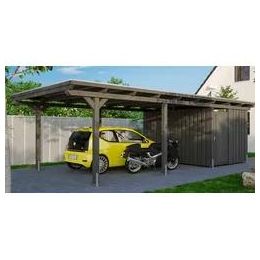 Skan Holz Einzelcarport SKANHOLZ "Emsland", grau (dunkelgrau), B/H/T: 223cm x, Carports