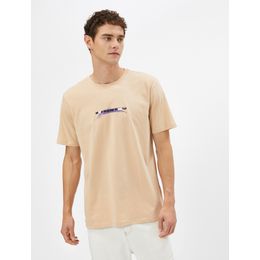 KOTON T-Shirt Herren Gr&ouml;&szlig;e L nude / lila / schwarz