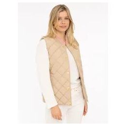 Steppweste Zwillingsherz "Classic Diamond", Damen, Gr. XXL, beige, Steppware, Obermaterial: 100% Polyester, Basic h&uuml;ftbedeckend, ohne Ausschnitt, Westen Steppweste, Kn&ouml;pfe, Stehkragen, Eingriffstaschen, modisch, Kontrastdeteils