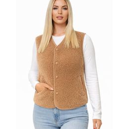 Worldclassca Vest 'Damen Kurze Kuschel Weste' female Beige size S/L