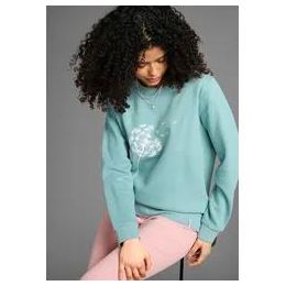 Sweatshirt Kangaroos, Damen, Gr. 40/42, blau (blaugrau), angeraute Sweatware, Obermaterial: 80% Baumwolle, 20% Polyester, bedruckt, Basic h&uuml;ftlang, Rundhals, Rippb&uuml;ndchen, Sweatshirts Sweatshirt, mit Frontdruck