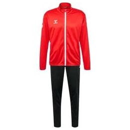 Trainingsanzug Hummel "HMLLOGO SUIT", Damen, Gr. XL (54), schwarz (true rot, schwarz), Obermaterial: 100% Polyester, Sportanz&uuml;ge Trainingsanzug, zweiteilig, aus Polyester, ohne Kapuze