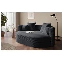 2,5-Sitzer "ISALIE, rundes Loungesofa, mit Kissen, perfekt gepolstert", grau (anthrazit), B:200cm H:98cm T:145cm, LeGer Home by Lena Gercke, Sofas, moderne Stoffe, mit 4 Zierkissen, extra gro&szlig;e Sitzfl&auml;che