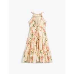KOTON Kleid M&auml;dchen Gr&ouml;&szlig;e 110/116 gr&uuml;n / apricot / koralle / ros&eacute;