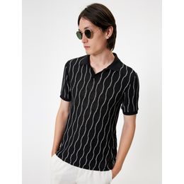 KOTON Shirt Herren Gr&ouml;&szlig;e M schwarz / wei&szlig;