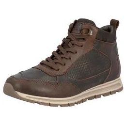 Sneakerboots Rieker, Herren, Gr. 41, braun (dunkelbraun), Glattleder, Veloursleder, Schuhe Sneakerboots, Schn&uuml;rboots, High Top Sneaker, Schn&uuml;rschuh mit Innenrei&szlig;verschluss