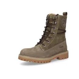 Schn&uuml;rstiefel Dockers BY GERLI, Damen, Gr. 38, gr&uuml;n (khaki), Nubukleder, Schuhe Schn&uuml;rstiefel, Boots, Casual Boots mit modischen Schn&uuml;rsenkeln