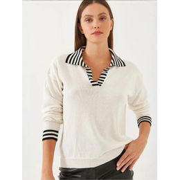 Bianco Lucci Pullover Damen Gr&ouml;&szlig;e S/L elfenbein / schwarz