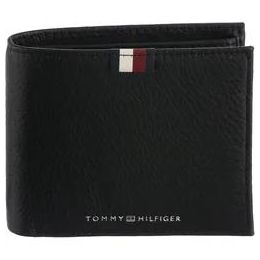 Geldb&ouml;rse Tommy Hilfiger "TH PREM LEA CC AND COIN", Damen, schwarz, Leder, unifarben, Kleinlederwaren, Unisex Geldbeutel, Portemonnaie mit Logo-Schriftzug
