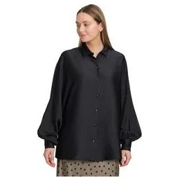 Satinbluse Vera Mont "Damen mit Kragen", Damen, Gr. 40, schwarz, Obermaterial: 100% Polyester, oversize normal, Rundhals, Blusen